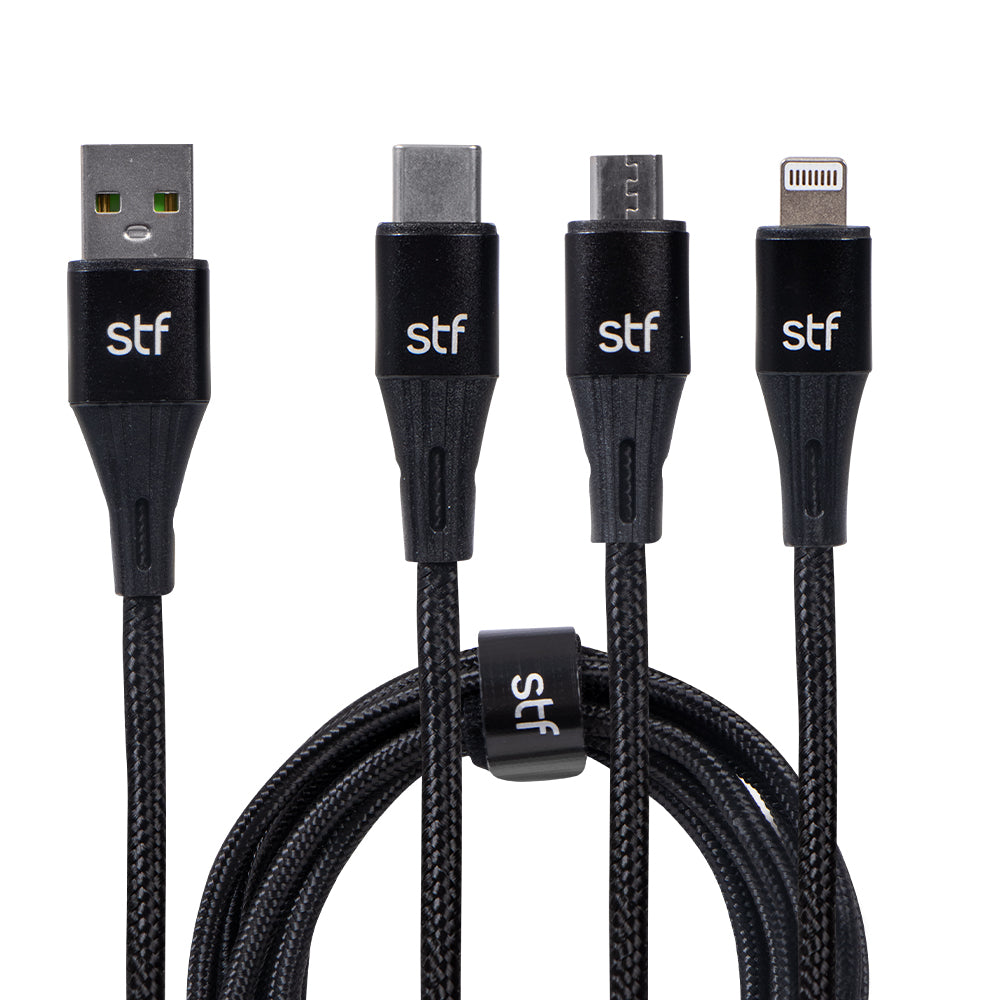 Cable 3 en 1 USB a Micro USB/Tipo C/Lightning Carga Rápida 2A 1.8m ...