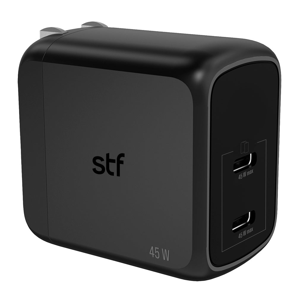 Cargador de pared 45W STF GaN Carga Ultra Rápida 2 salidas 3A para ...