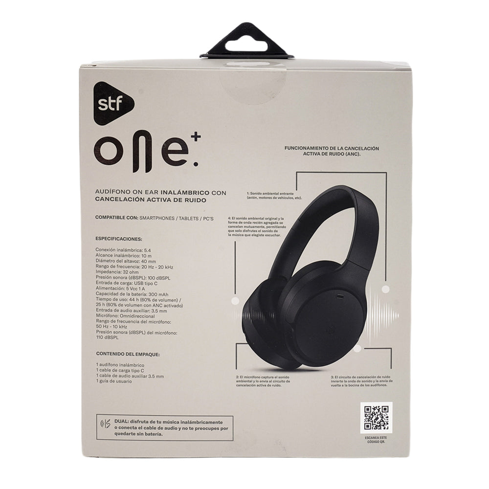 Audífonos Inalámbricos On Ear STF One Plus ANC: 44hrs y Dual Connect ...